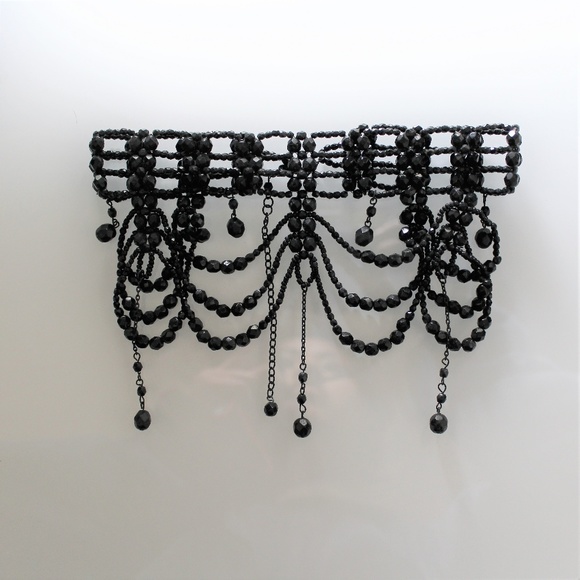 Jewelry | Boutique Flapper Black Beaded Choker Necklace | Poshmark